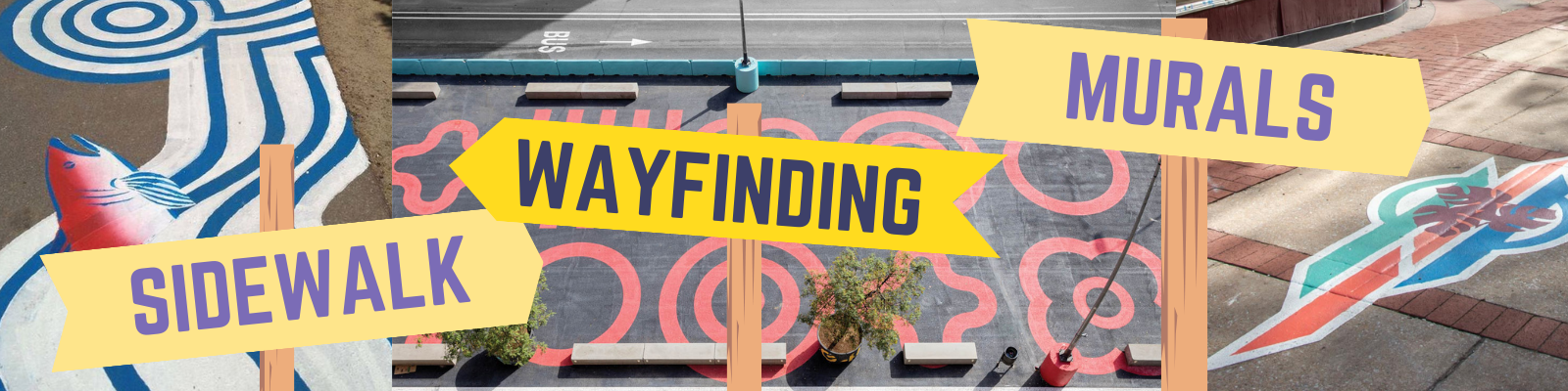 Sidewalk Wayfinding Mural Pilot Project – Strong Towns Blono